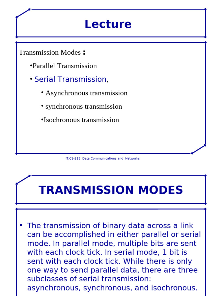 W7L14 Transmission Modes | PDF