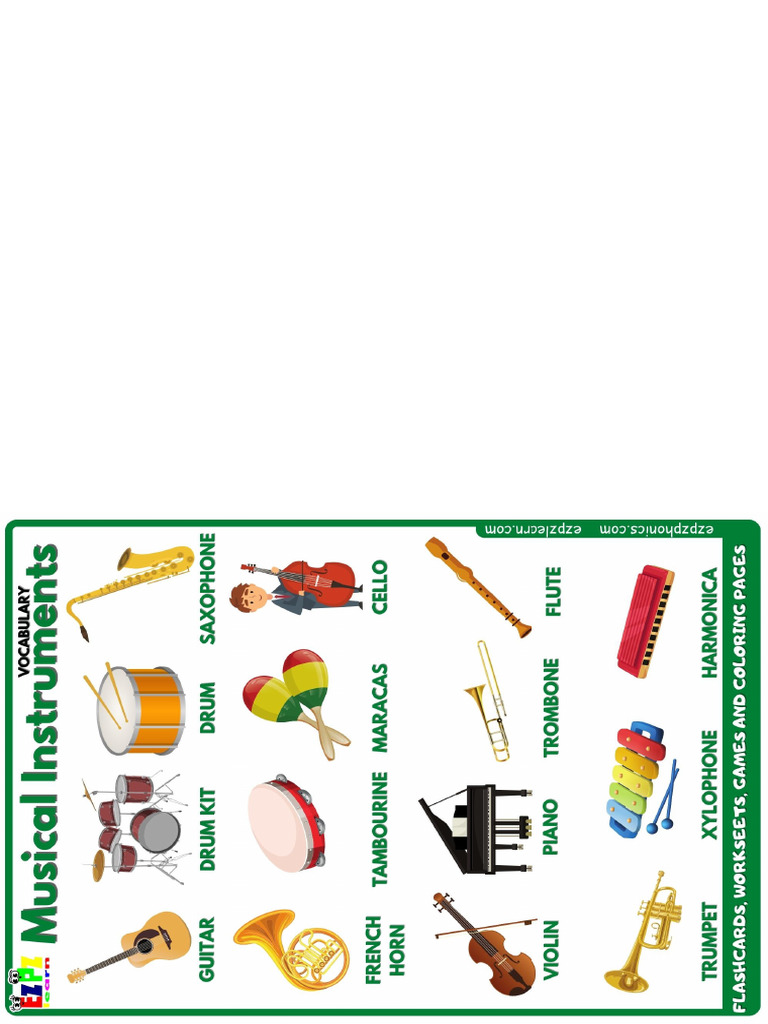 Musical Instruments Vocabulary Free English Vocabulary Flashcards ...