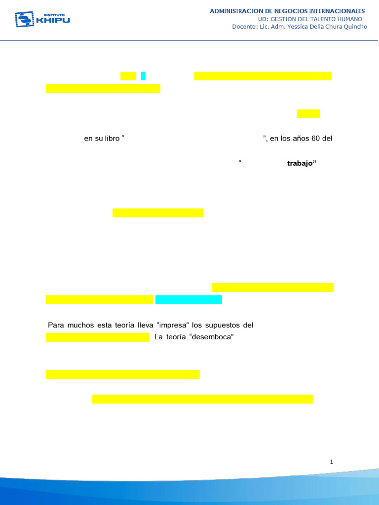 Teorías X, Y, Z de La Administración .GTH | PDF