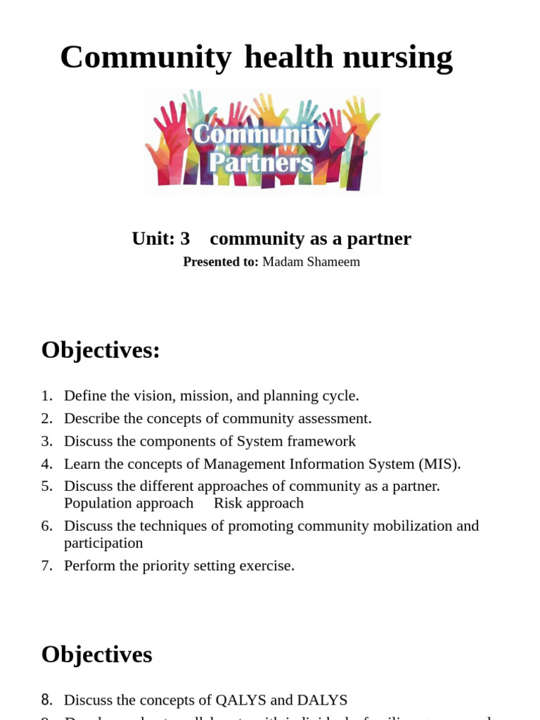 Community As Partner Unit 3 | PDF