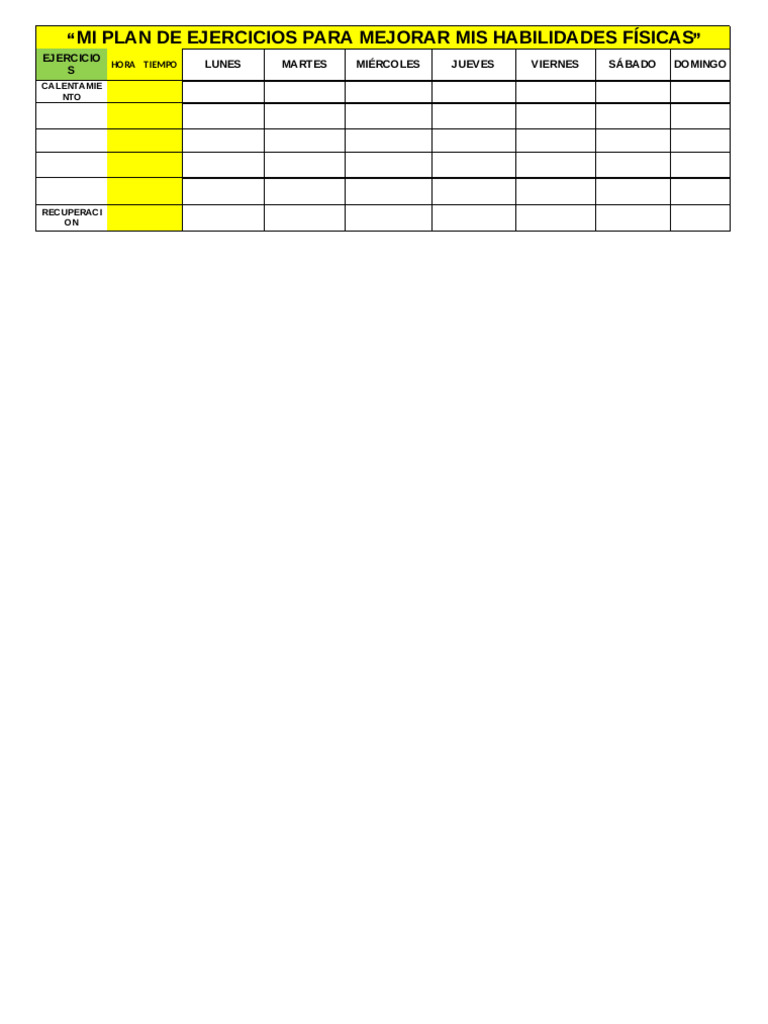 Horario de Ejercicios Fisicos 2024 LC | PDF