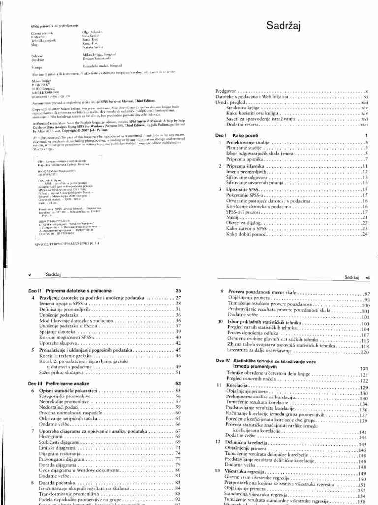 Spss Prirucnik Za Prezivljavanje | PDF