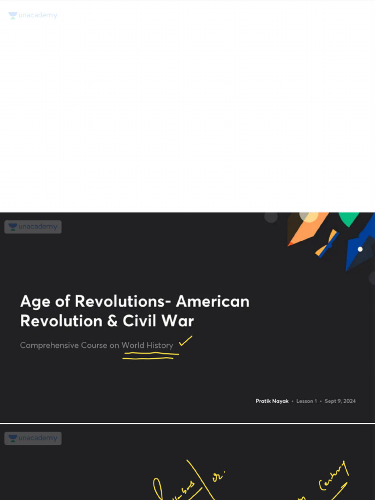 Age of Revolutions American Revolution Civil War With Anno | PDF