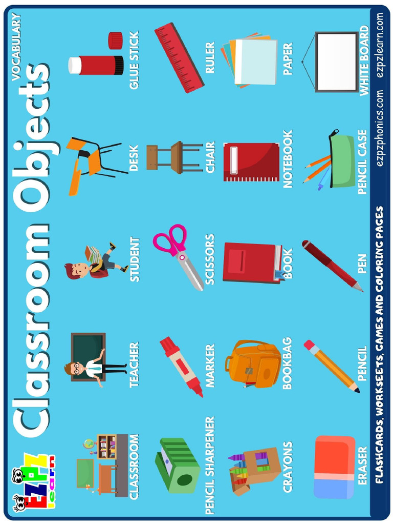 Classroom Objects Vocabulary Picture Dictionary Join Now For Free ...