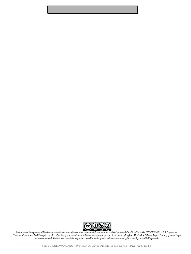 Tema 3 SQL Avanzado | PDF