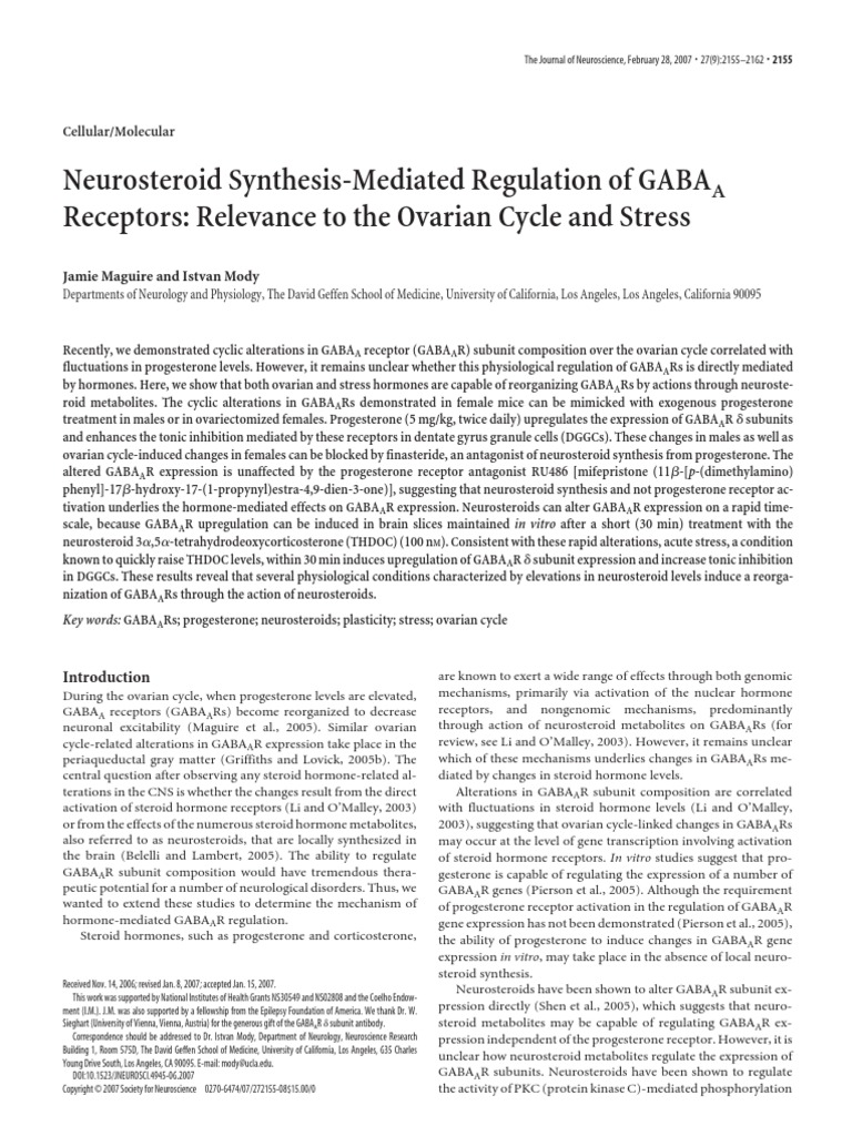 Jamie Maguire and Istvan Mody - Neurosteroid Synthesis-Mediated ...