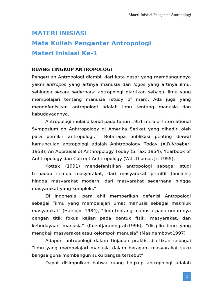 Materi Inisiasi 1 | PDF