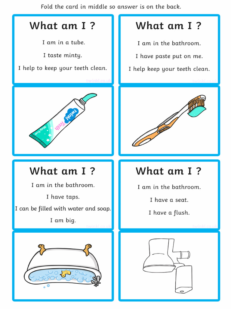 Bathroom Objects Guessing Game Ver 2 | PDF