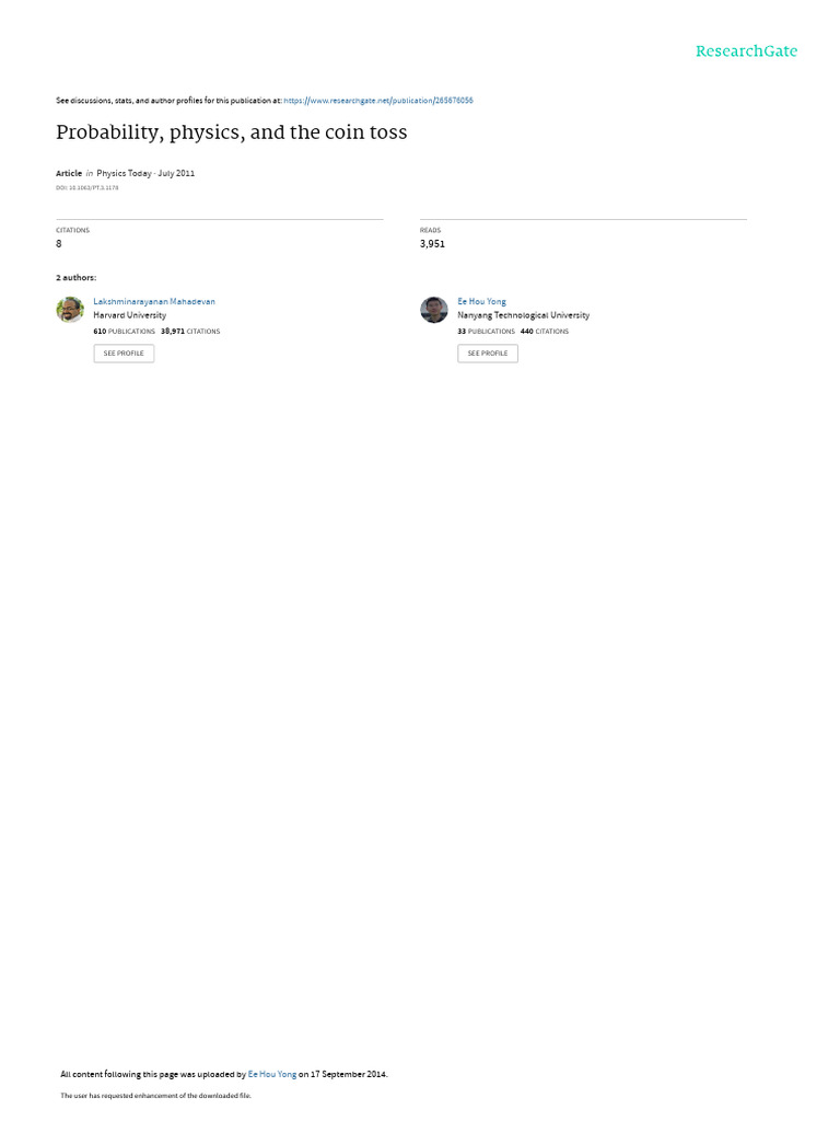 Coin toss probability | PDF