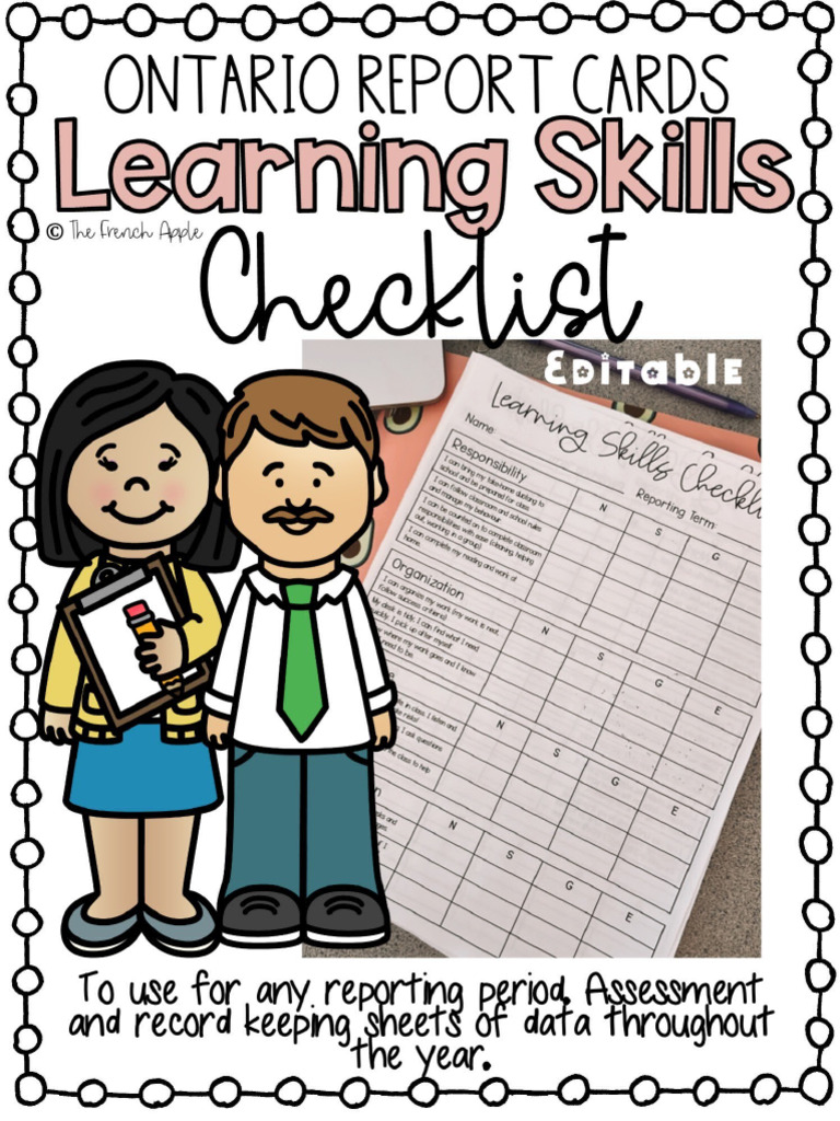 OntarioReportCardsLearningSkillsChecklistEditableFREEBIE 1 | PDF