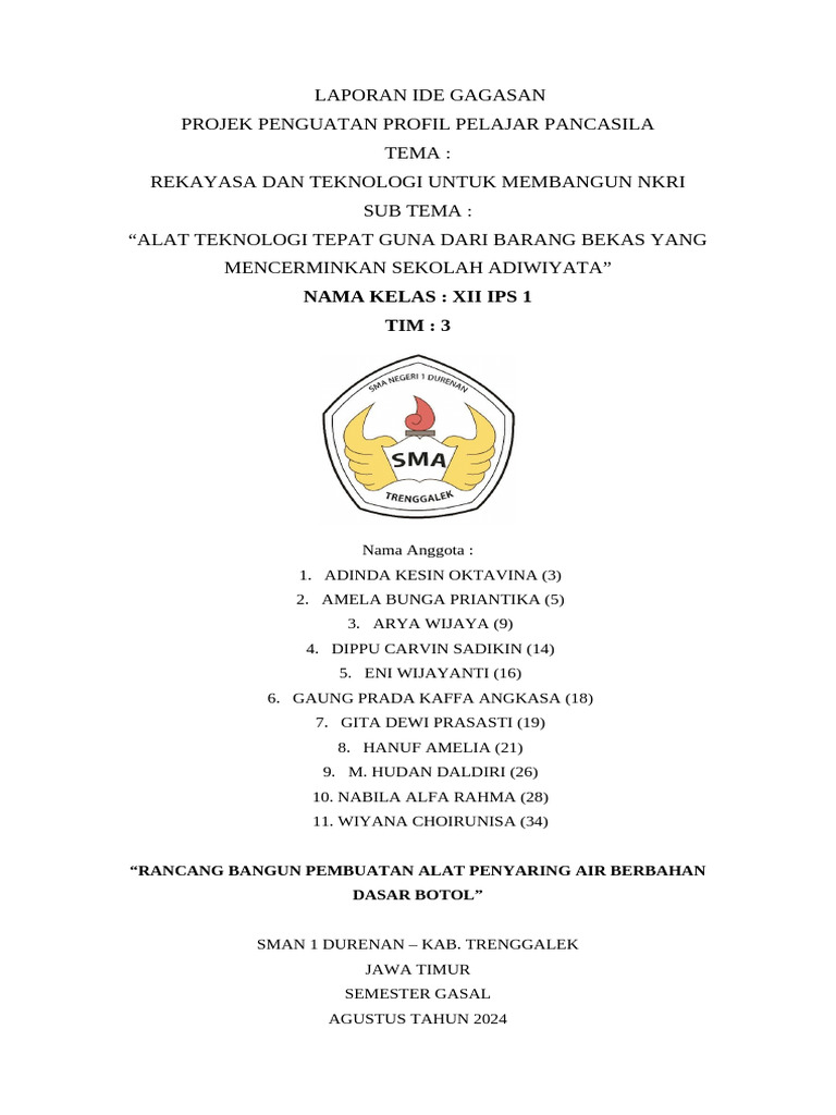 Laporan Ide Gagasan | PDF
