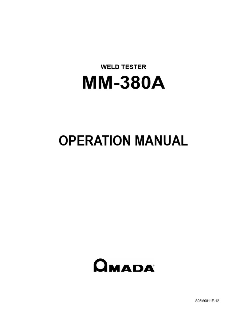 Weld Tester - MM-380A - MADA | PDF