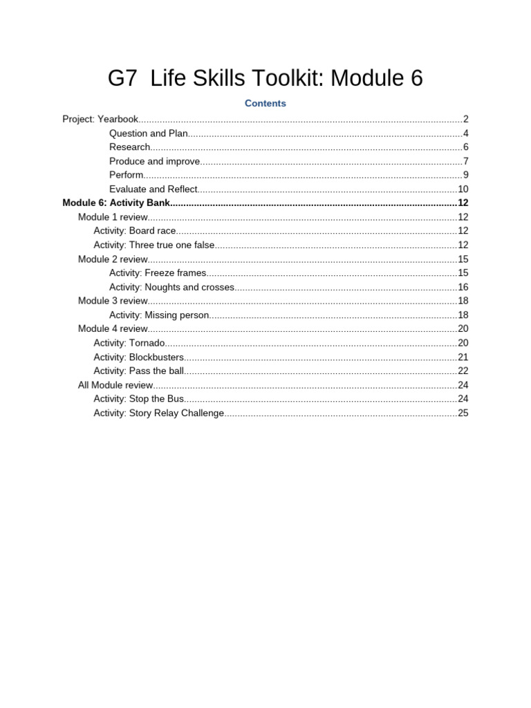 G7 Toolkit Module 6 | PDF