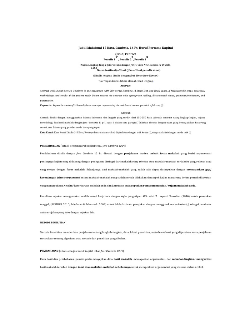 Template Format Makalah | PDF