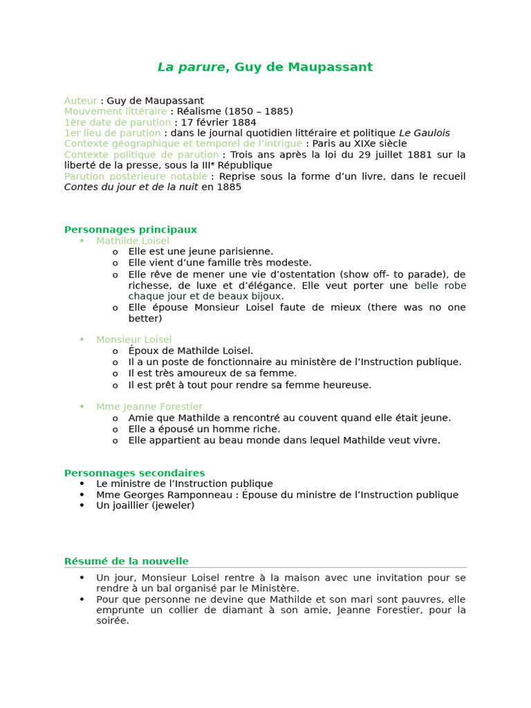 La parure 2023-2025 | PDF