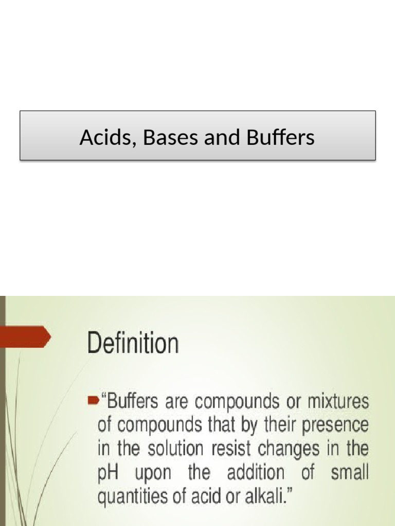 Acids, Bases and Buffers | PDF