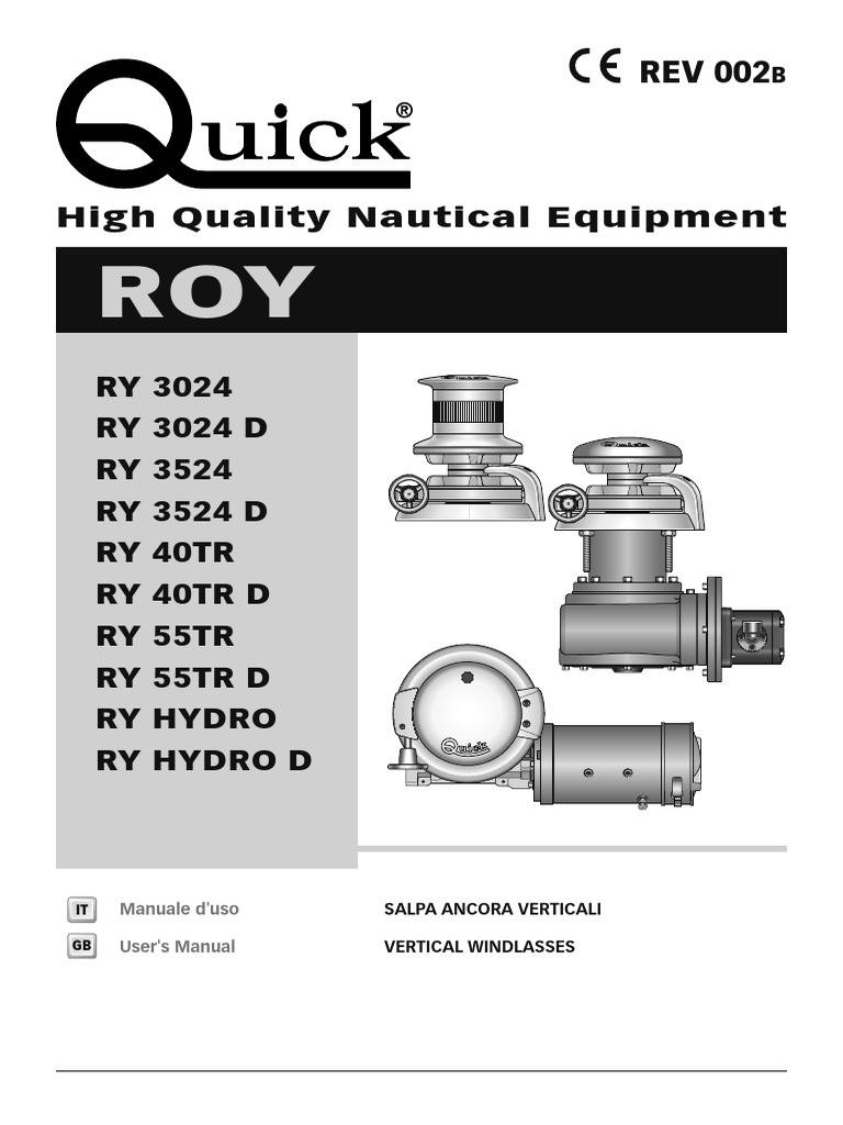 Quick Vertical Windlass User Manual | PDF