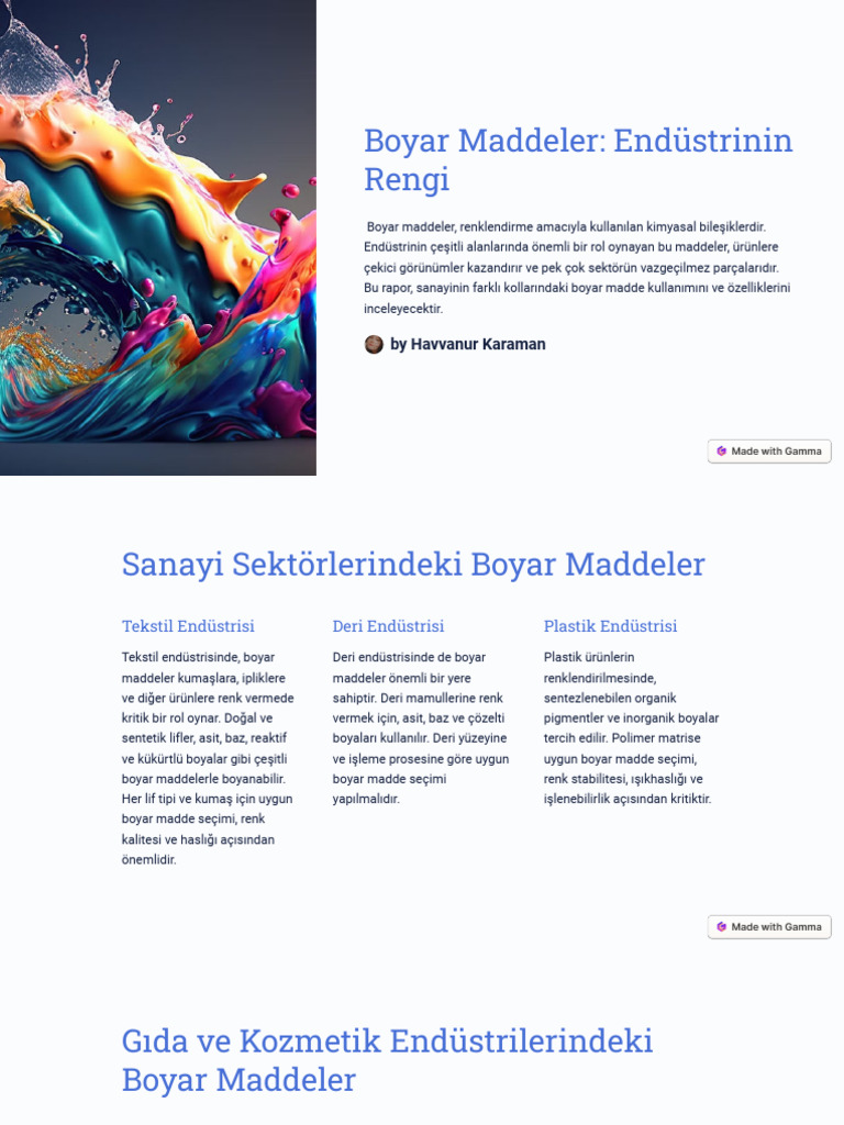 Boyar Maddeler Endustrinin Rengi | PDF