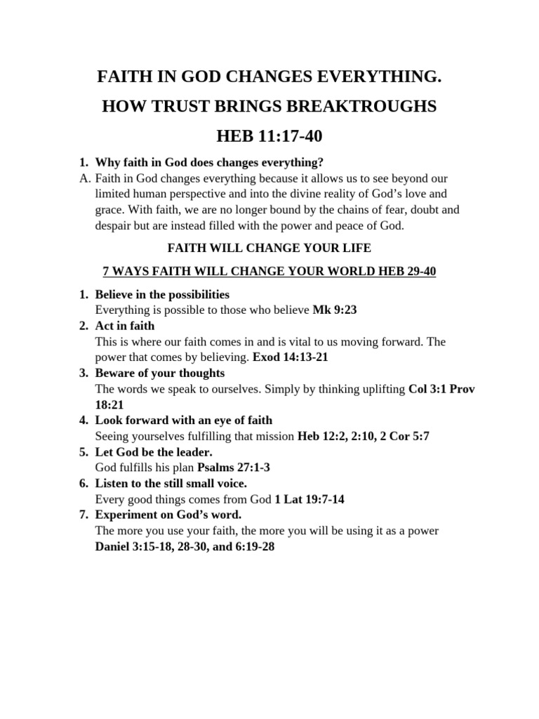 Faith's Transformative Power | PDF