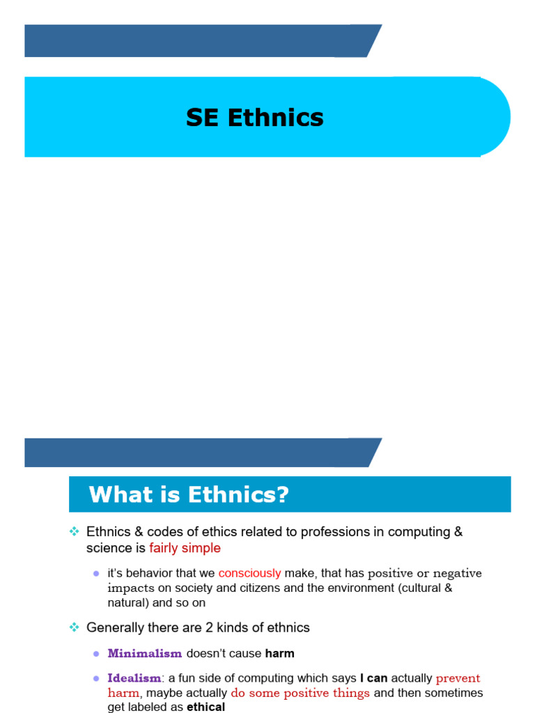 Lec01.2 - SE Ethnics | PDF