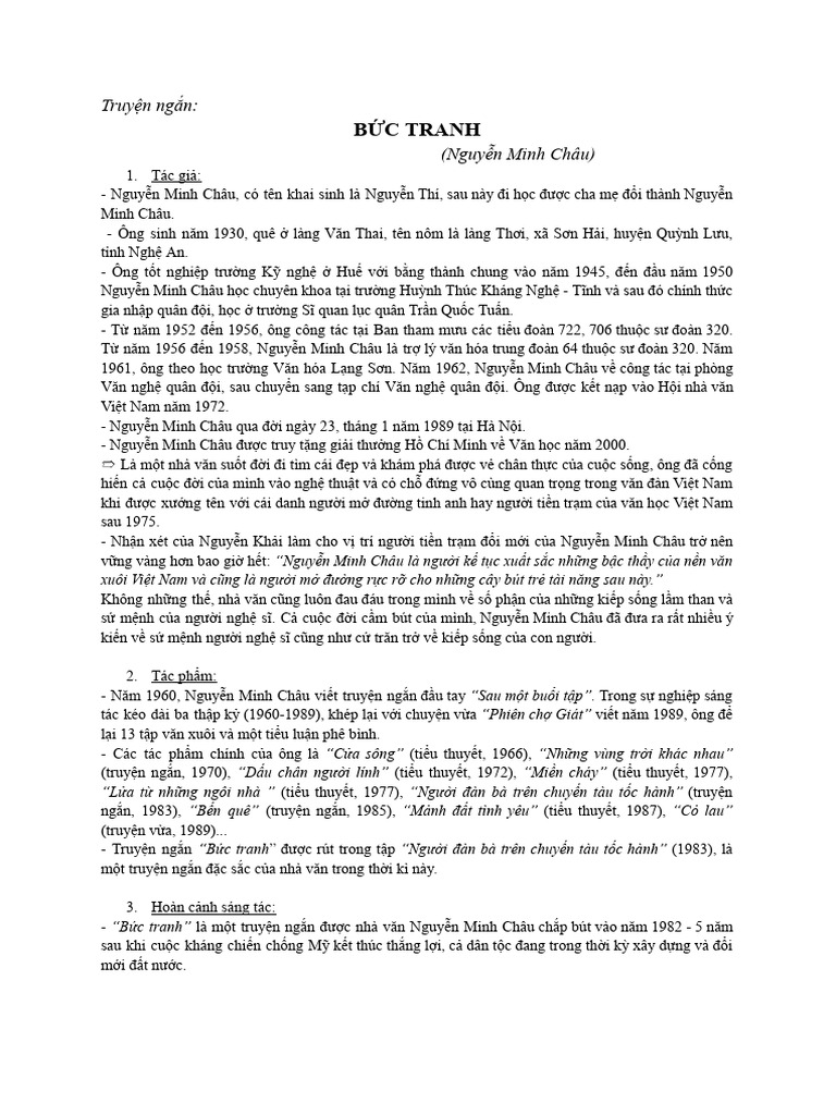 Bức tranh - Nguyễn Minh Châu | PDF