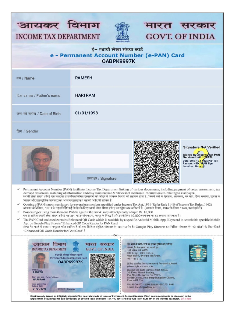 Pan Card Previes | PDF