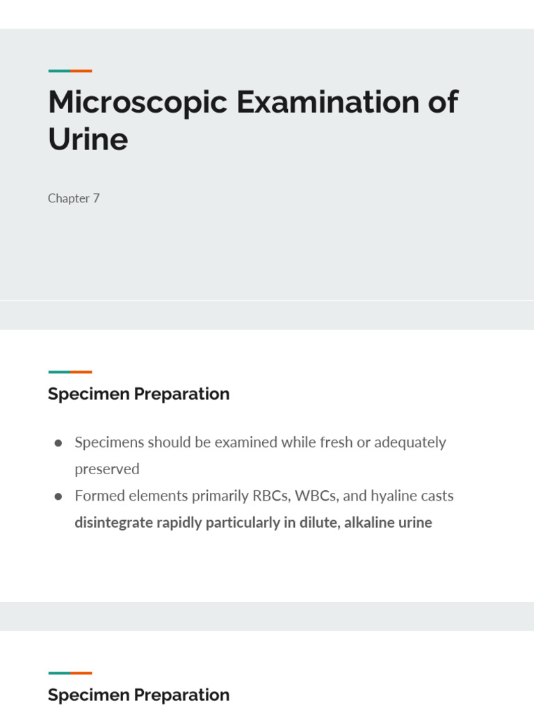 Chapter 7 - Microscopic Examination of Urine | PDF