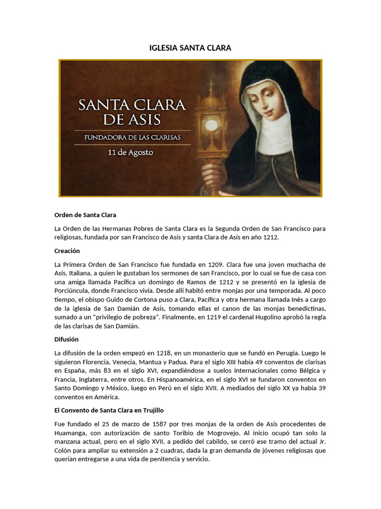 Iglesia Santa Clara | PDF