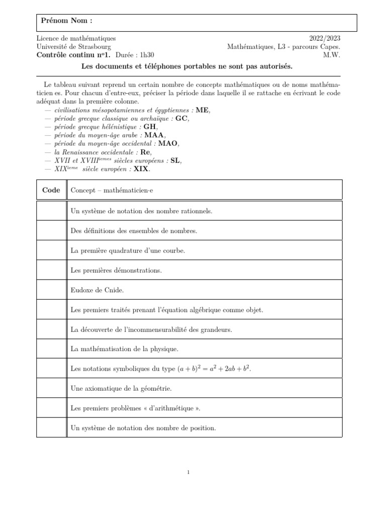 CC1 Hist 2022 23 | PDF