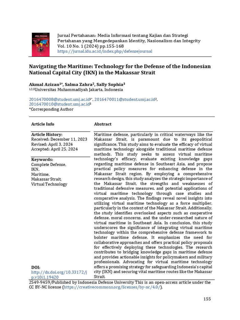 Navigating The Maritime Technology For The Defense of The Indonesian ...