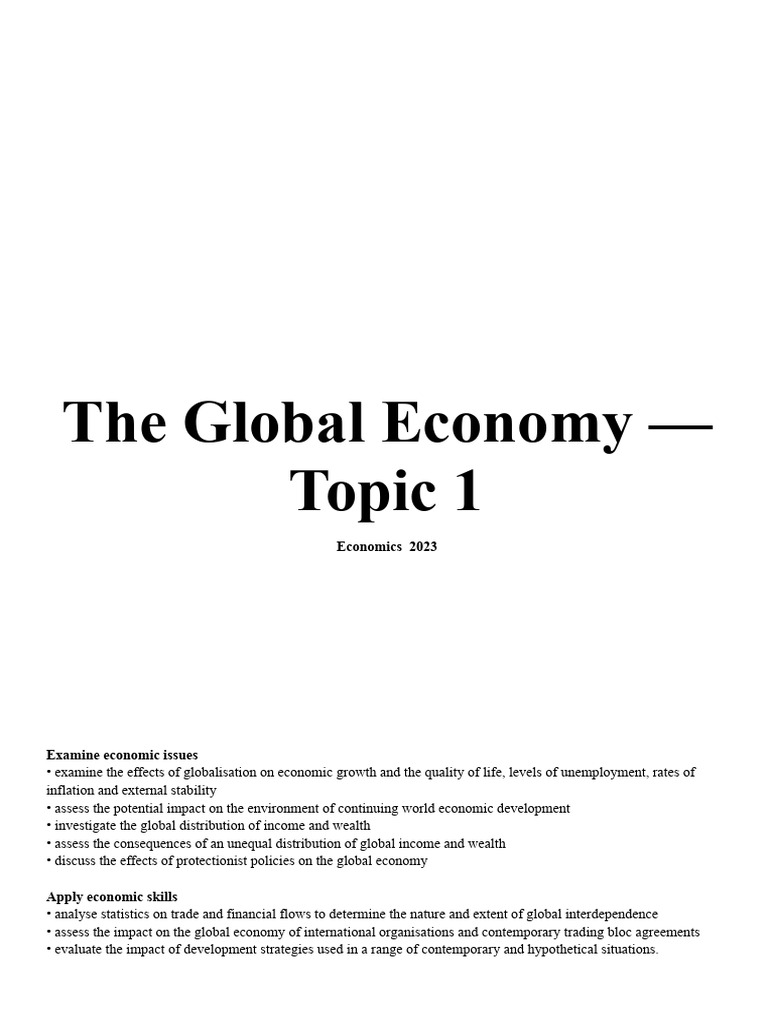Economics - Topic 1 | PDF