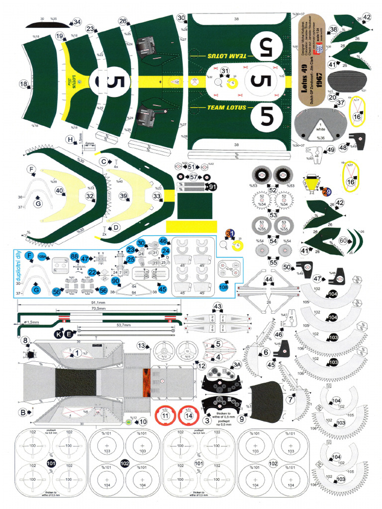 Lotus 49 - Jim Clark - Dutch GP Zandvoort 1967 (Forum Team) stampa400 papercraft f1-1 | PDF
