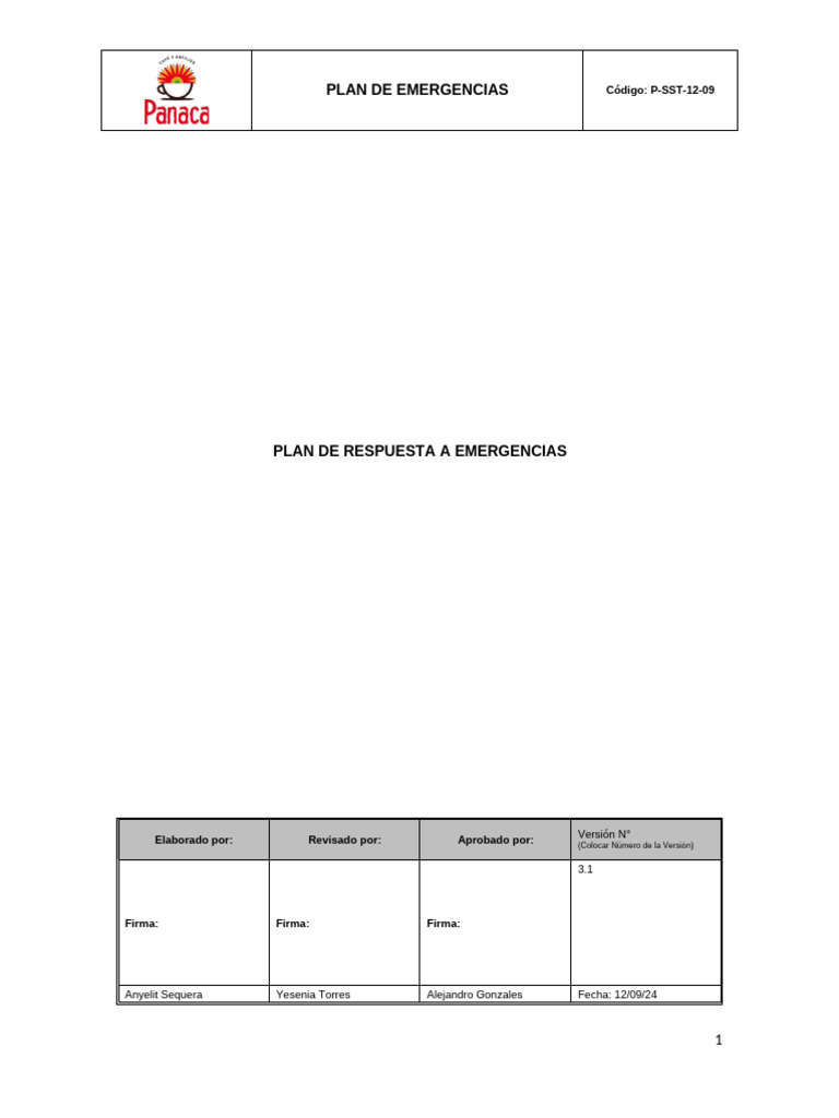 F07 Estructura Del Plan de Emergencias para EECC | PDF