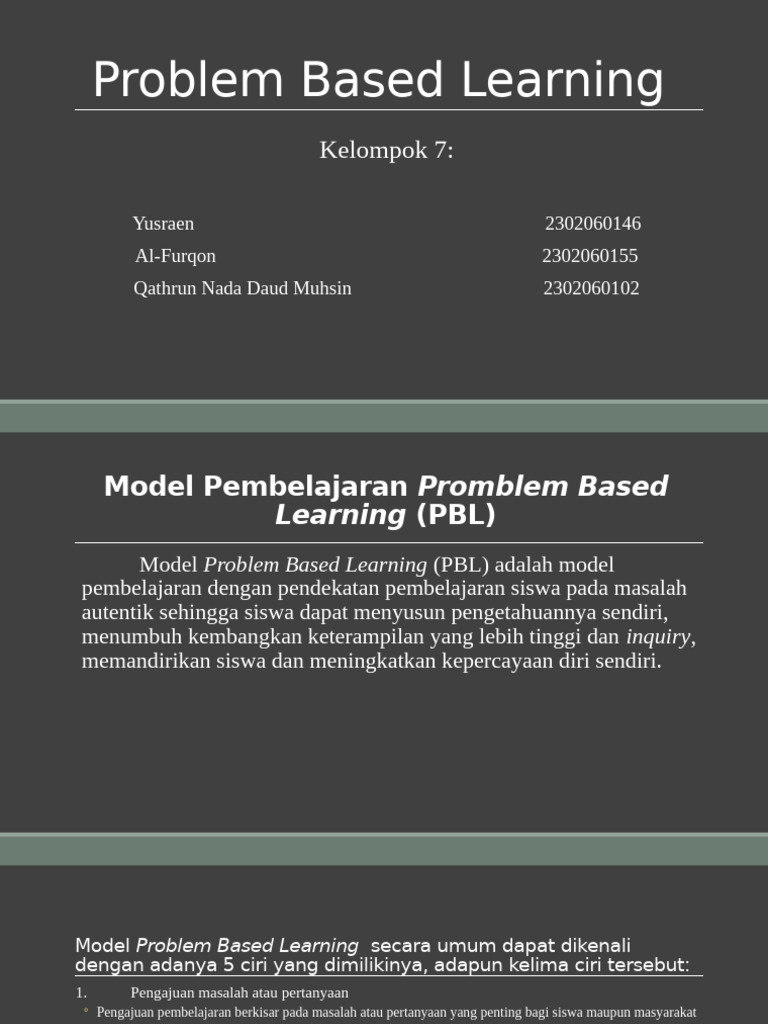 Problem Based Learning Kelompok 7 | PDF