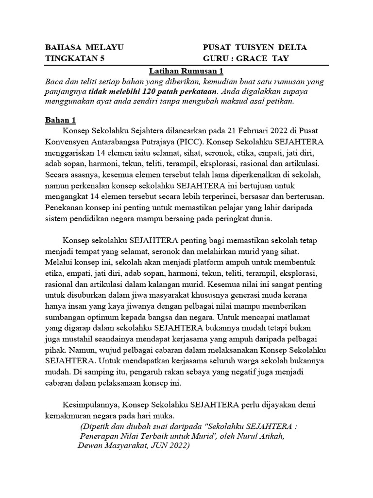 Latihan Rumusan 1 (T5) | PDF