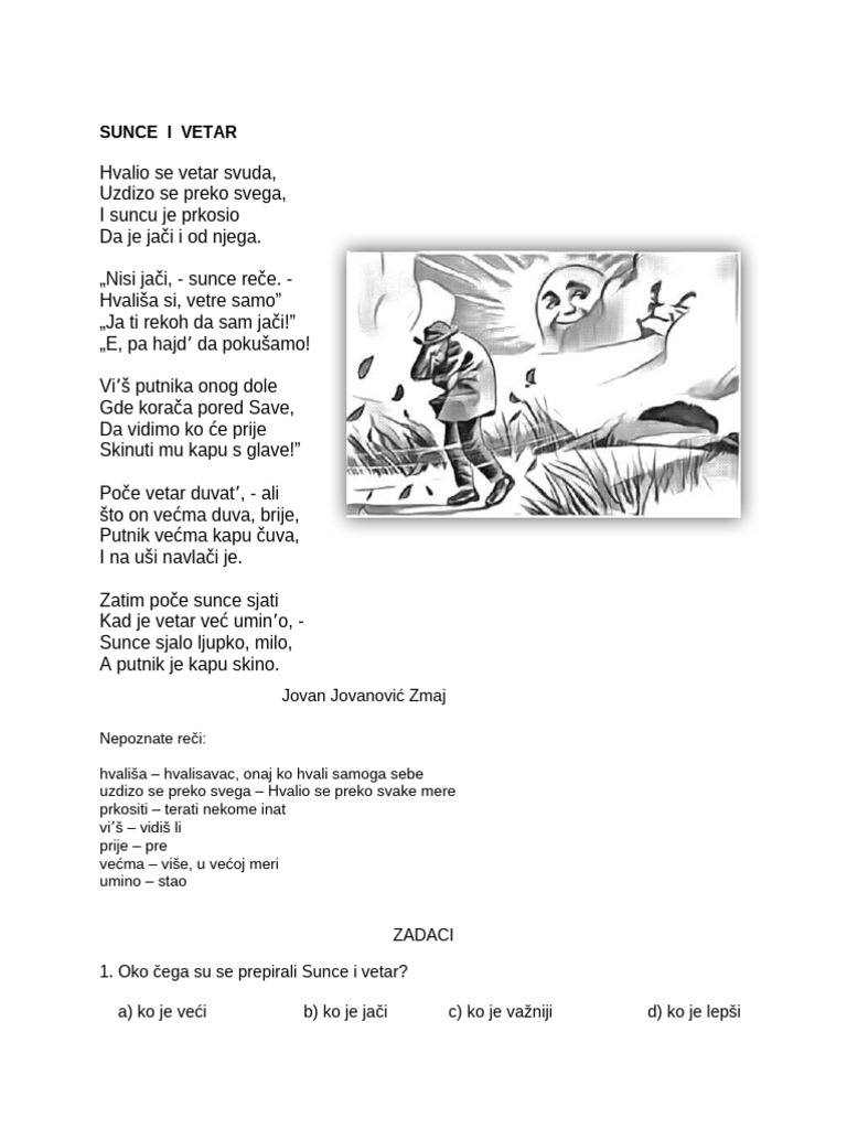 Vetar I Sunce - Pesma | PDF