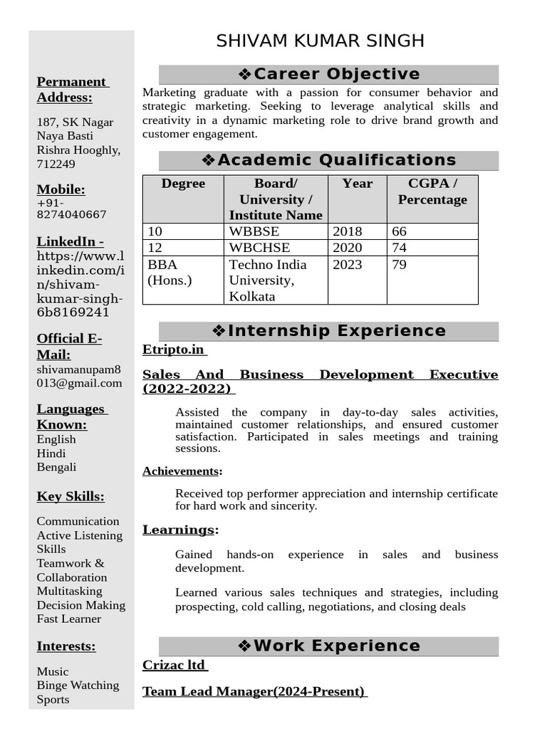 Shivam Kumar Singh | PDF