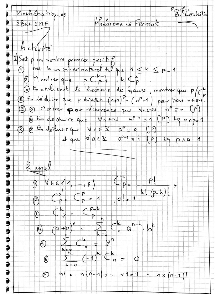 Théorème de Fermat | PDF