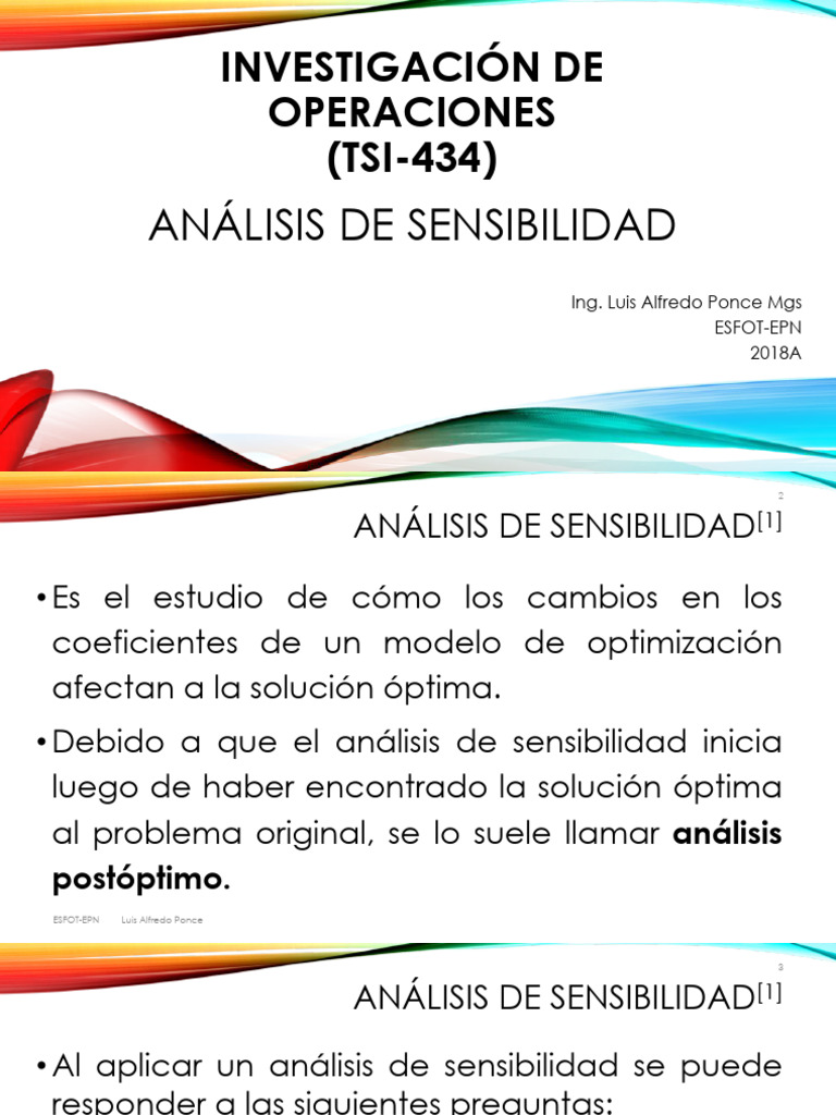 Análisis de Sensibilidad | PDF