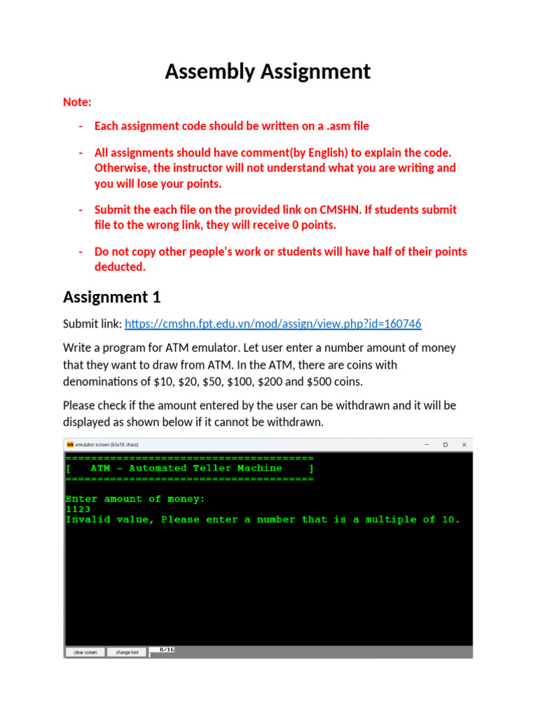 Assembly Assignment 3 | PDF