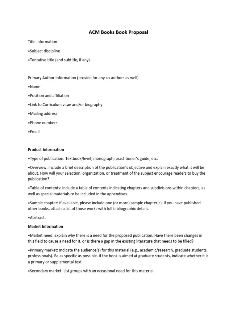 ACM-Books BookProposal | PDF