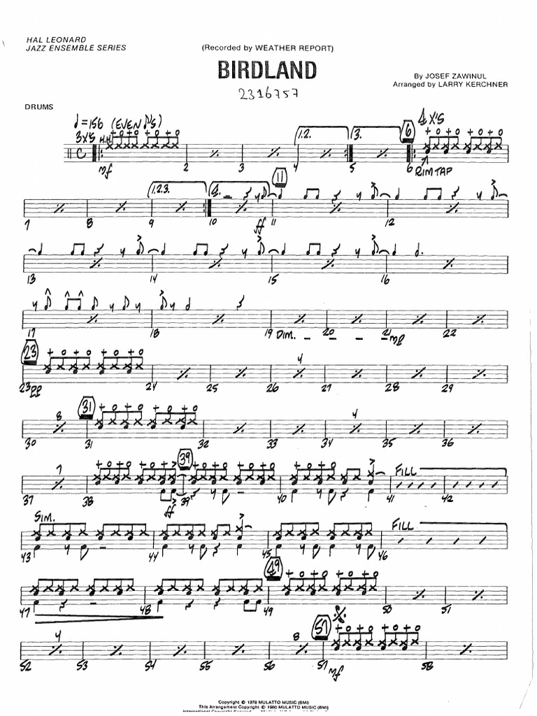 008 Birdland Drums | PDF | Jazz | Popular Music