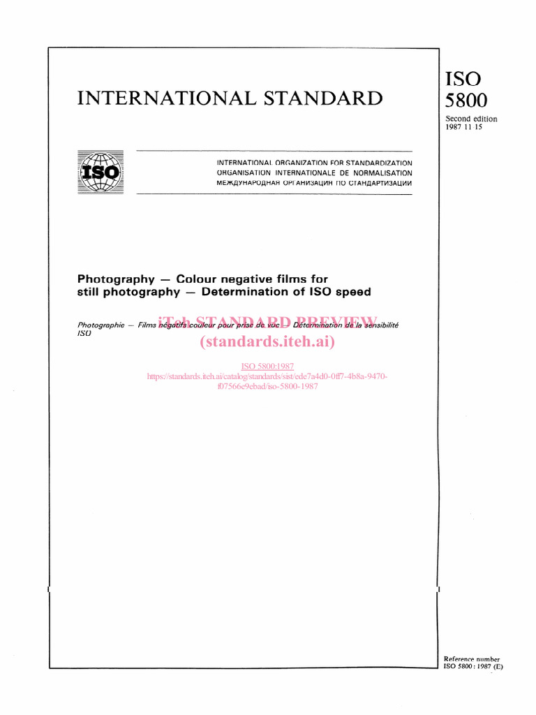 ISO 5800 1987 Film | PDF