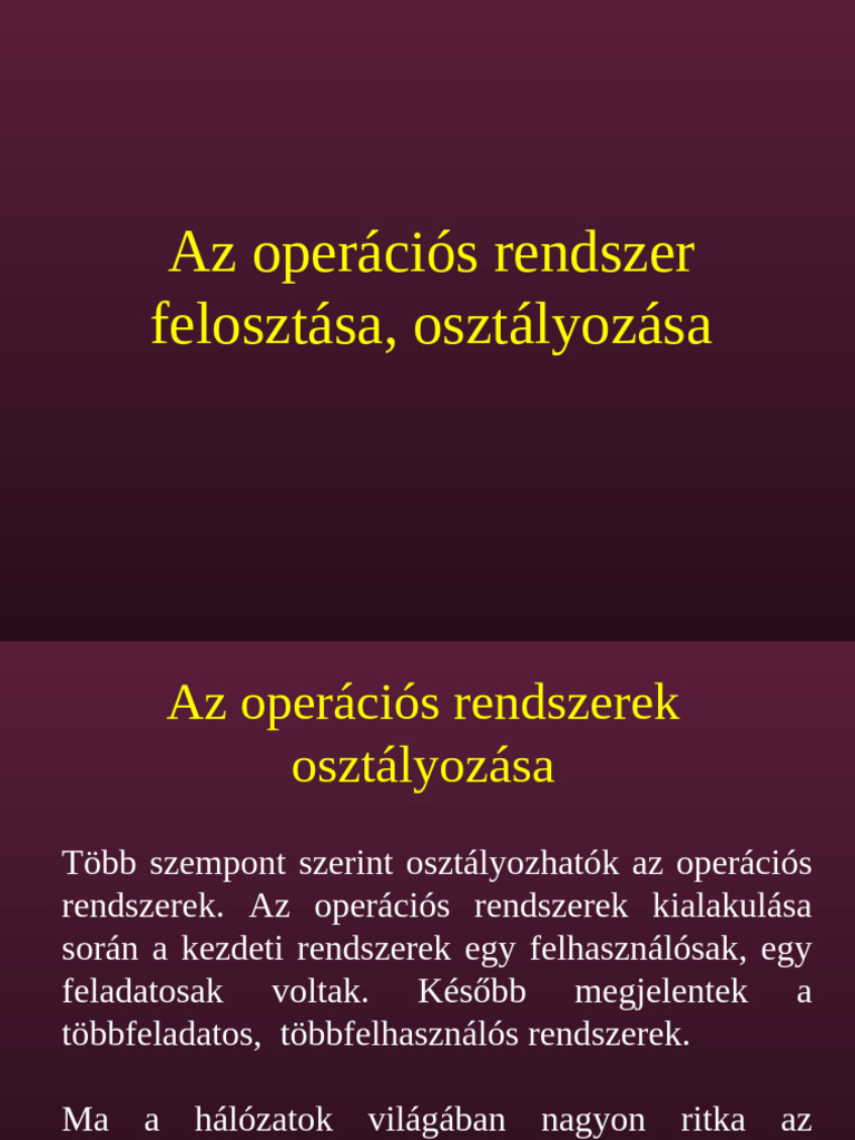 03 - Operacios Rendszer Felosztasa | PDF