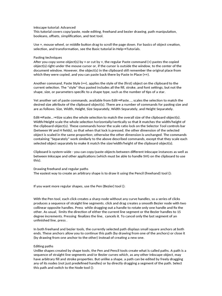 Advanced Inkscape Tutorial | PDF