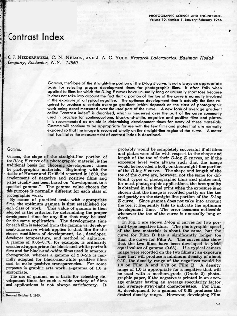 Contrast Index | PDF