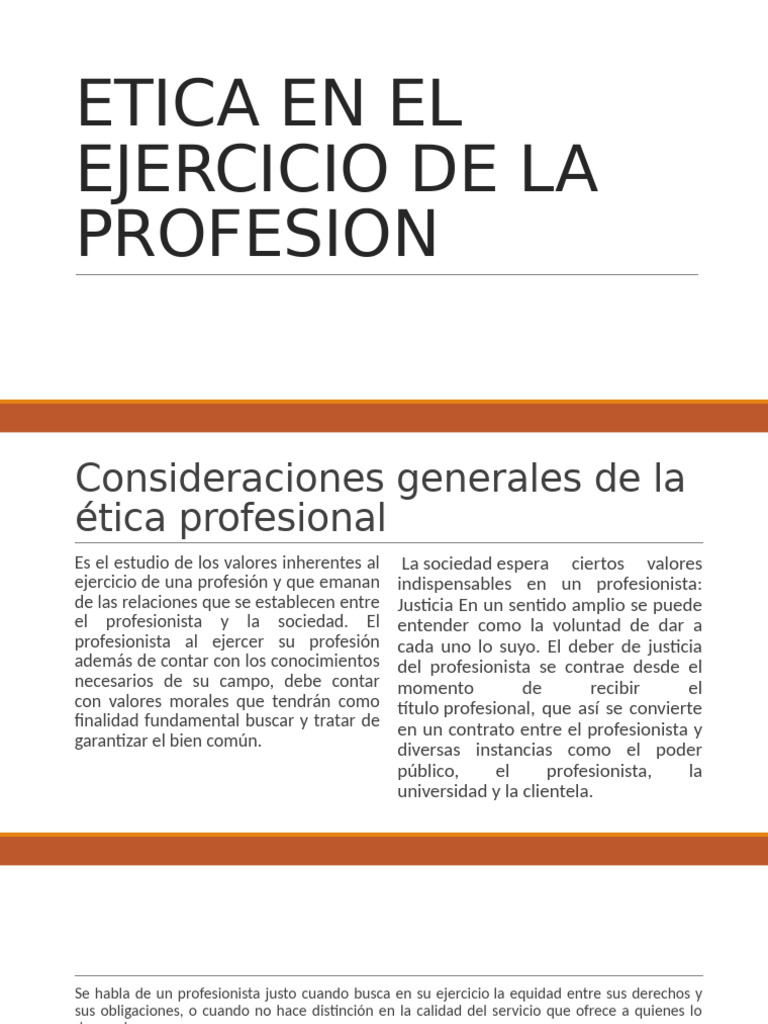 Etica en El Ejercicio de La Profesion | PDF | Justicia | Crecimiento personal y profesional