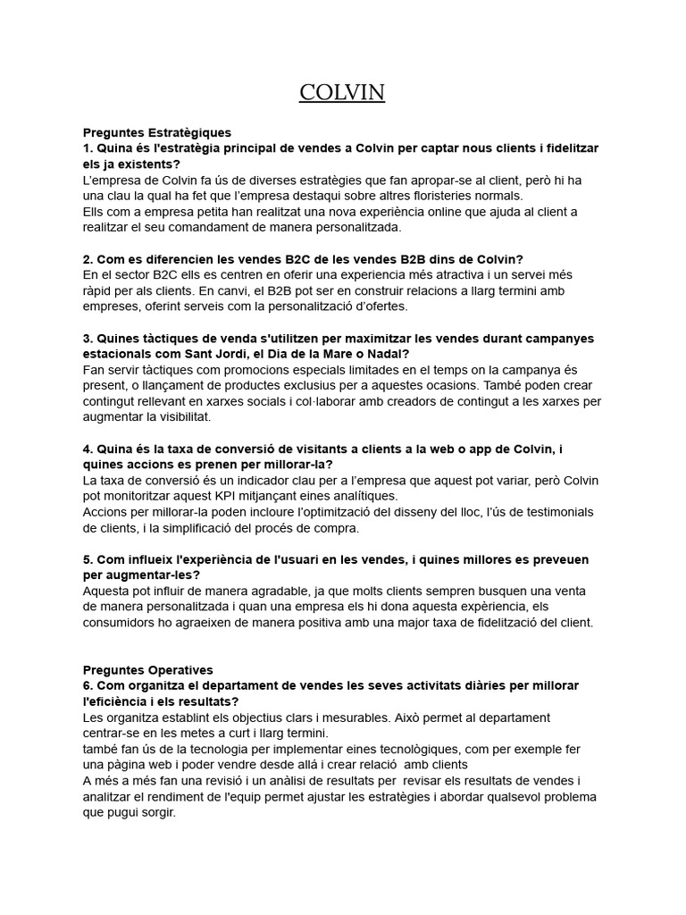 Colvin Empresa de Flores | PDF