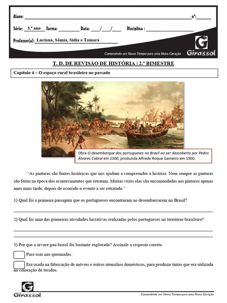 3â° Ano TD de Histã Ria Abg 2 | PDF