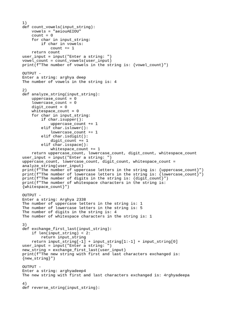 Lab Assignment 5 Answers With Output | PDF